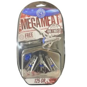 G5 Megameat 125 Grain Broadhead 3 Pk, Stainless Steel, Model Number: MM101