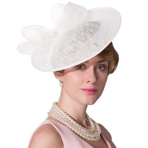 f fadves women's vintage sinamay fascinator elegant royal wedding derby cocktail tea party hat