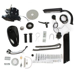 pexmor 50cc bicycle engine bike motor kit, 2 stroke gas motorized bike conversion kit , gasoline petrol bicycle motor refit full set for 26-28" bikes with v-frame,super fuel-efficient