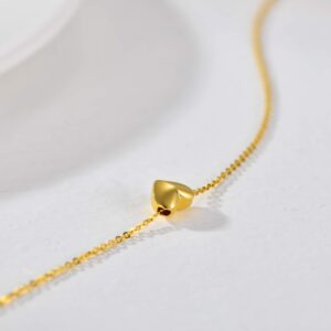 18K Sold Gold Heart Pendant Necklace for Women, You are Only One in My Heart, Forever Love Heart Jewerly for Her, 16"-17"