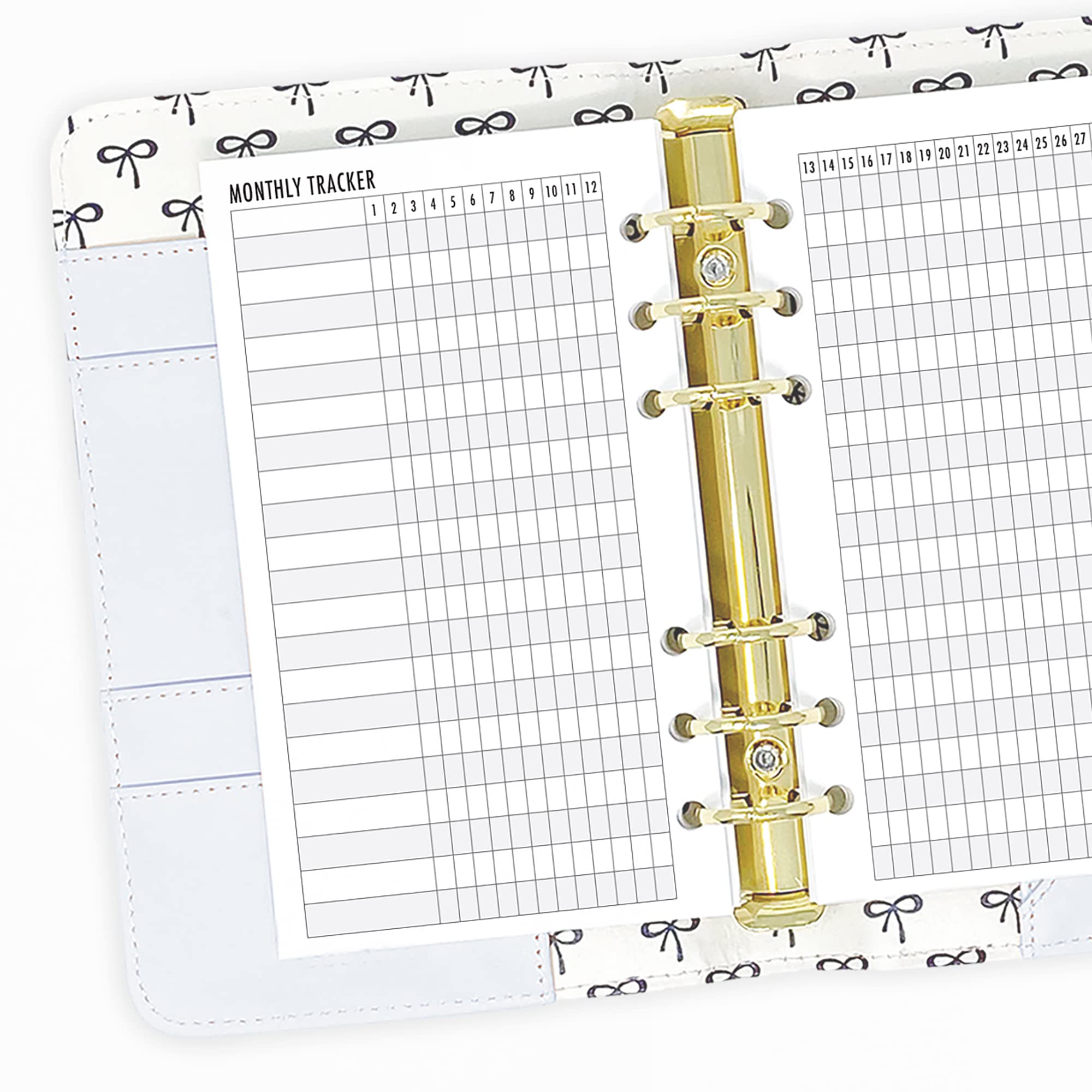 Personal Habit Tracker Planner Insert Refill, 3.74 x 6.73 inches, Pre-Punched for 6-Rings to Fit Filofax, LV MM, Kikki K and Other Binders, 24 Sheets Per Pack