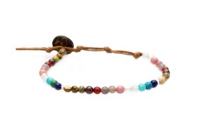 lotus and luna 4mm energy chakra healing bracelet with real stones jade, pearl, rose quartz, amethyst, moonstone (master healer)