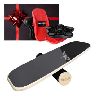 yes4all premium surf balance board trainer with adjustable stoppers for improve balance, build strength & surf trainer