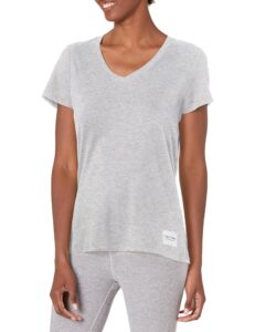 calvin klein women's v-neck t-shirt, pearl, x-small