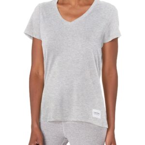 Calvin Klein Women's V-Neck T-Shirt, Pearl, X-Small