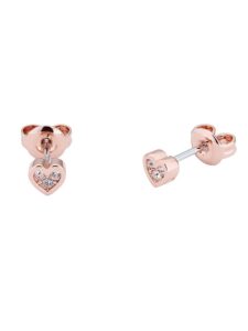 ted baker neena nano heart stud earrings - silver or rose gold tone options