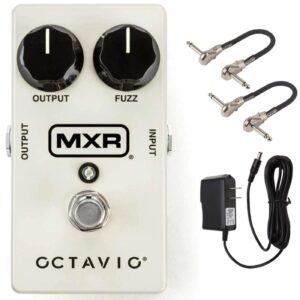 mxr m267 octavio fuzz pedal bundle with 2 mxr patch cables and power supply