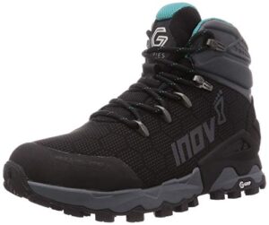 inov-8 womens roclite pro g 400 - lightweight waterproof hiking boots - black/teal - 7