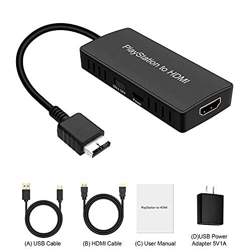 Azduou PS2 to HDMI Converter, HDMI Cable for PlayStation 2/ PlayStation 3 Console. Connecting PS2/ PS3 to HDTV with True Ypbpr HD Signal Output (100% Improve Video Quality)