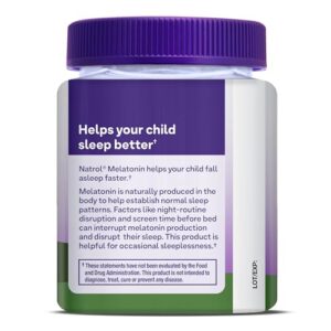 Natrol Kids Melatonin 1mg, Supplement for Restful Sleep, Sleep Gummies for Children, 60 Raspberry-Flavored Melatonin Gummies, 60 Day Supply