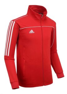 adidas knitted 3-stripe tricot martial arts team jacket - red white - adult x-large