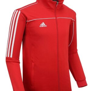 adidas Knitted 3-Stripe Tricot Martial Arts Team Jacket - Red White - Adult X-Large