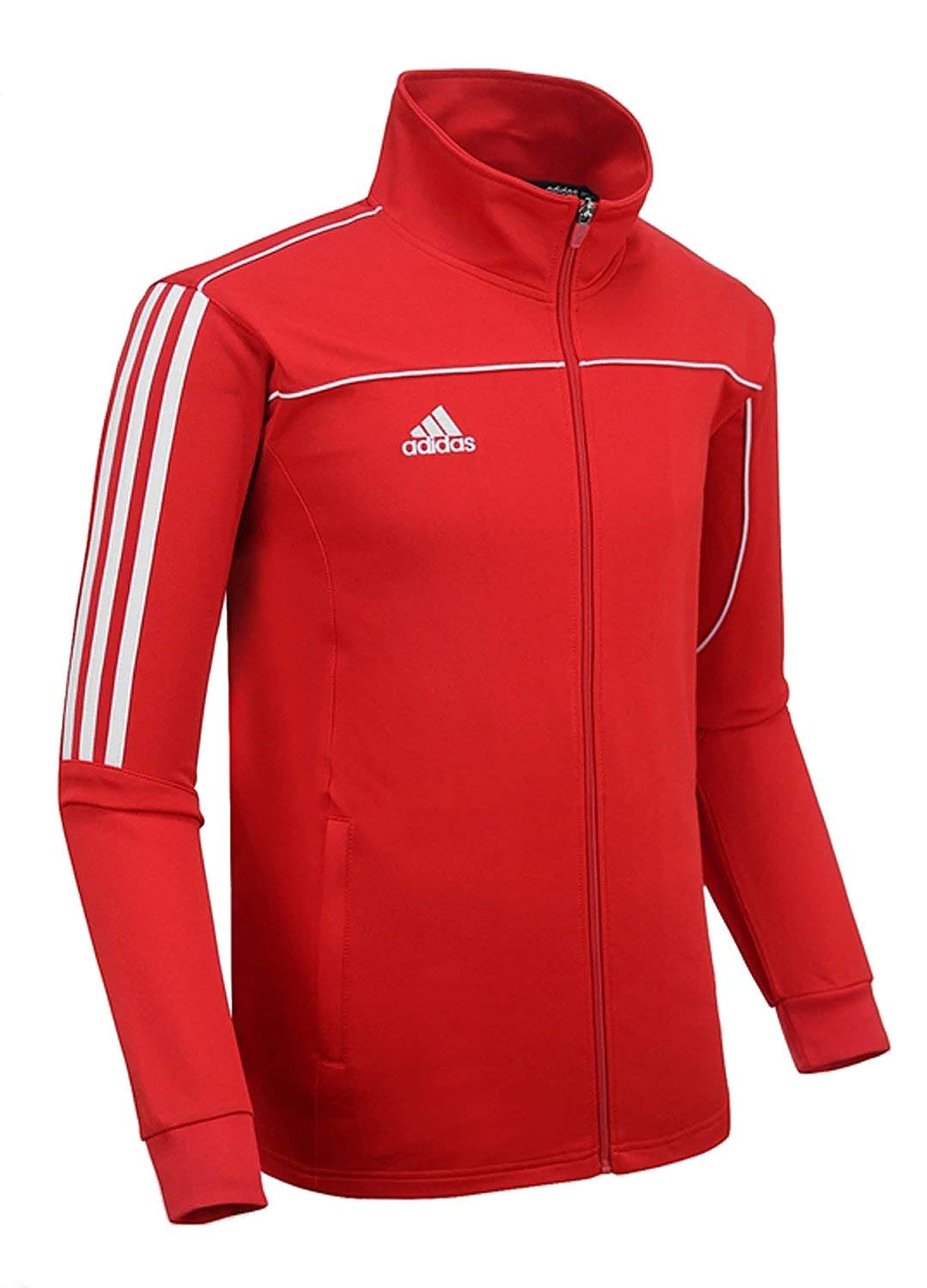 adidas Knitted 3-Stripe Tricot Martial Arts Team Jacket - Red White - Adult X-Large