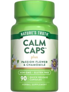 nature's truth calm caps | 90 capsules | with passion flower and chamomile | non-gmo, gluten free supplement