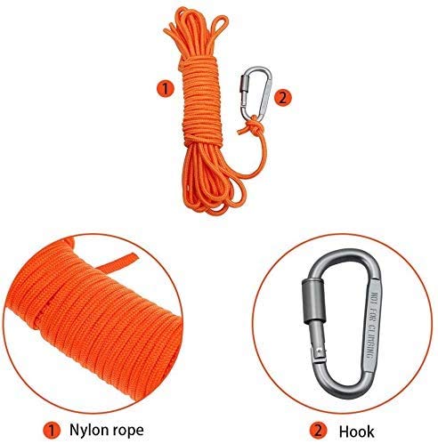 AITREASURE 65.6ft / 6 mm Floating Rope for Boat Water Tow Rope with Hooks Throwable Flotation Device Water Rescue Safety Equipment for Boating Swimming Pool