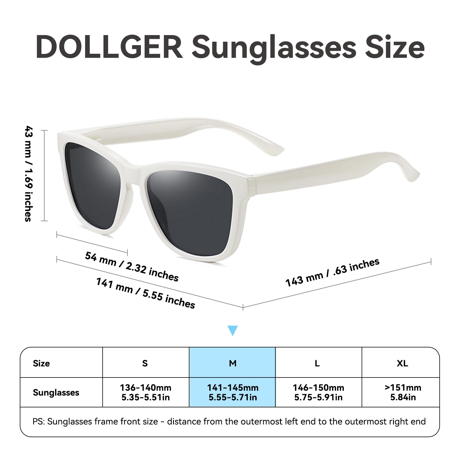 Dollger Polarized Sunglasses for Men Women Retro Classic Colorful Gradient Sunglasses White Frame Black Lens