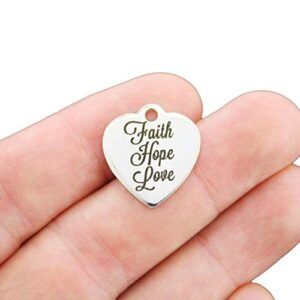 bohemian findings religious stainless steel charm - faith hope love - exclusive line - quantity options - bfs680 choose quantity: 1 charm