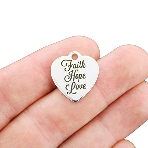 Bohemian Findings Religious Stainless Steel Charm - Faith Hope Love - Exclusive Line - Quantity Options - BFS680 Choose Quantity: 1 Charm