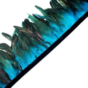 L'VOW Feather Boa Ribbon Punk Gothic Shawl Crow Witch Costume for Halloween(Acid blue)