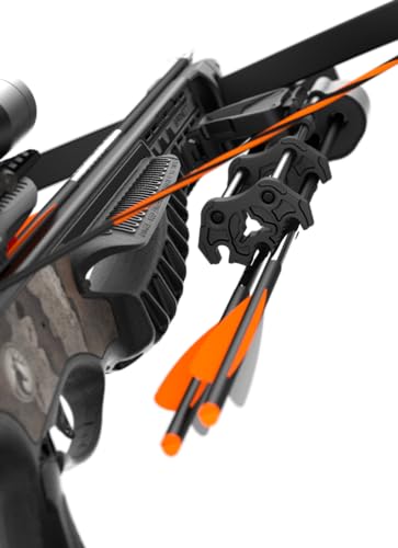 Barnett Wildcat Camo Recurve Crossbow Hunting Package, with 4x32mm Multi-Reticle Scope, 2 Arrows, Lightweight Quiver