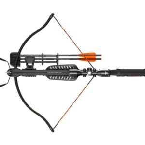 Barnett Wildcat Camo Recurve Crossbow Hunting Package, with 4x32mm Multi-Reticle Scope, 2 Arrows, Lightweight Quiver