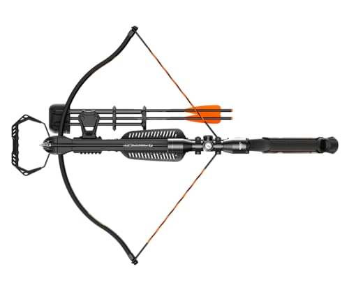 Barnett Wildcat Camo Recurve Crossbow Hunting Package, with 4x32mm Multi-Reticle Scope, 2 Arrows, Lightweight Quiver