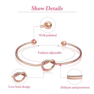 Hicarer 10 Pcs Wedding Bridesmaid Bracelet for Women Bridesmaids Gifts for Proposal Knot Cuff Bangle Knot Bridesmaid Bracelets