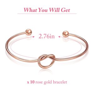 Hicarer 10 Pcs Wedding Bridesmaid Bracelet for Women Bridesmaids Gifts for Proposal Knot Cuff Bangle Knot Bridesmaid Bracelets