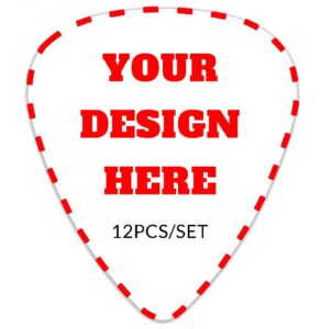 customized guitar picks,12-pack personalized bass plectrums add your own text name message instrument accessories