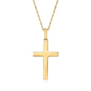 14kt yellow gold cross pendant necklace. 20 inches