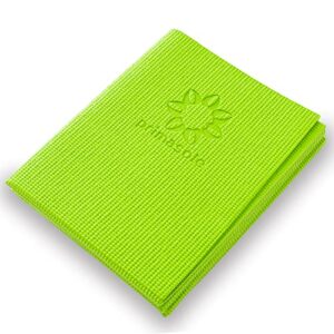 primasole folding travel yoga mat foldable light weight easy to carry to workout fitness class beach park travel picnics 4mm thick lime green color pss91nh028a