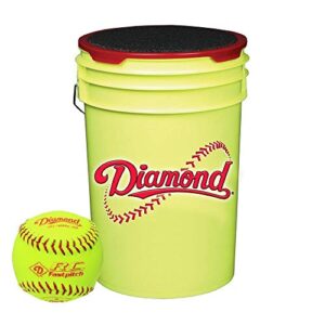 diamond sports 6-gallon yellow ball bucket with 18 drc-10fpsc usa 10-inch yellow softballs