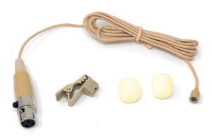 j&p beige lavalier lapel mic w/ 3-pin mini xlr for gtd audio g-787, g-733, g-622