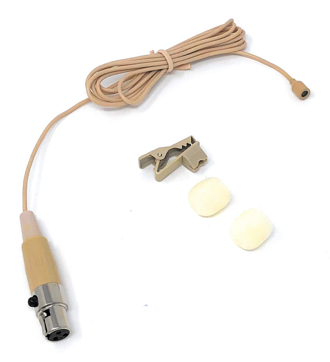 J&P Beige Lavalier Lapel Mic w/ 3-pin Mini XLR for GTD Audio G-787, G-733, G-622