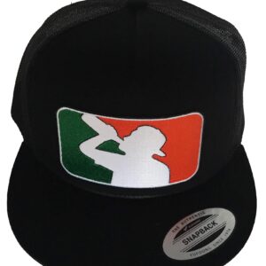 El Borracho de Mexico 3 Colores a lado 2 Logos hat Black mesh