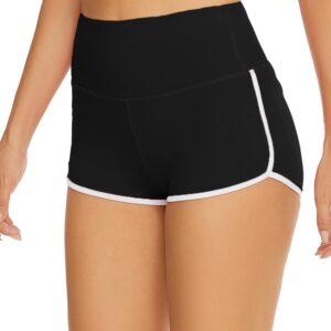 Aurgelmir Women's Workout Shorts Scrunch Booty Gym Yoga Pants Middle/High Waist Butt Lifting Sports Leggings(A-Black, Small)