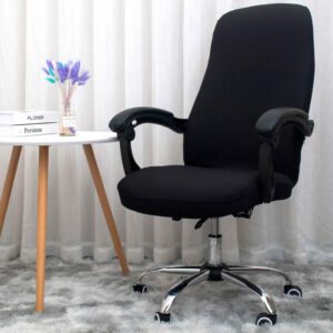 Melaluxe Office Chair Cover - Universal Stretch Desk Chair Cover, Computer Chair Slipcovers (Size: L) - Black