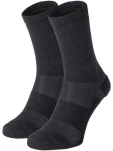 281z military cotton micro crew boot socks - cushioned sole - moisture wicking - odor resistant - hiking trekking outdoor (black medium 2 pairs)