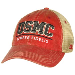 7.62 design usmc 'semper fidelis' vintage trucker hat red