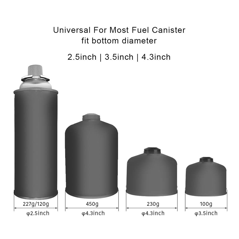 Folding Universal Fuel Can Canister Stand, Caudblor Tripod Stabilizer for Camping Stoves, Upgrade Compact Butane Gas Tank Bracket, Plastic Cylinder Cartridge Holder, Footrest for Outdoor Hiking Stove