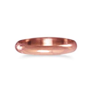 ivy & bauble 99% uncoated solid copper ring band for men & women | made in usa | 3mm | size 8