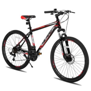 hh hiland mountain bike, multi-spokes, 21 speeds drivetrain, aluminum frame 26 inch wheels, disc-brake bike for men women men's mtb bicycle black