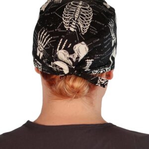 Sparkling EARTH Human Body Skeleton (Glows in The Dark) - Unisex Classic Surgical Style Scrub Working Cap - - 100% Cotton - Made in USA!