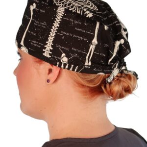 Sparkling EARTH Human Body Skeleton (Glows in The Dark) - Unisex Classic Surgical Style Scrub Working Cap - - 100% Cotton - Made in USA!