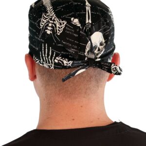 Sparkling EARTH Human Body Skeleton (Glows in The Dark) - Unisex Classic Surgical Style Scrub Working Cap - - 100% Cotton - Made in USA!