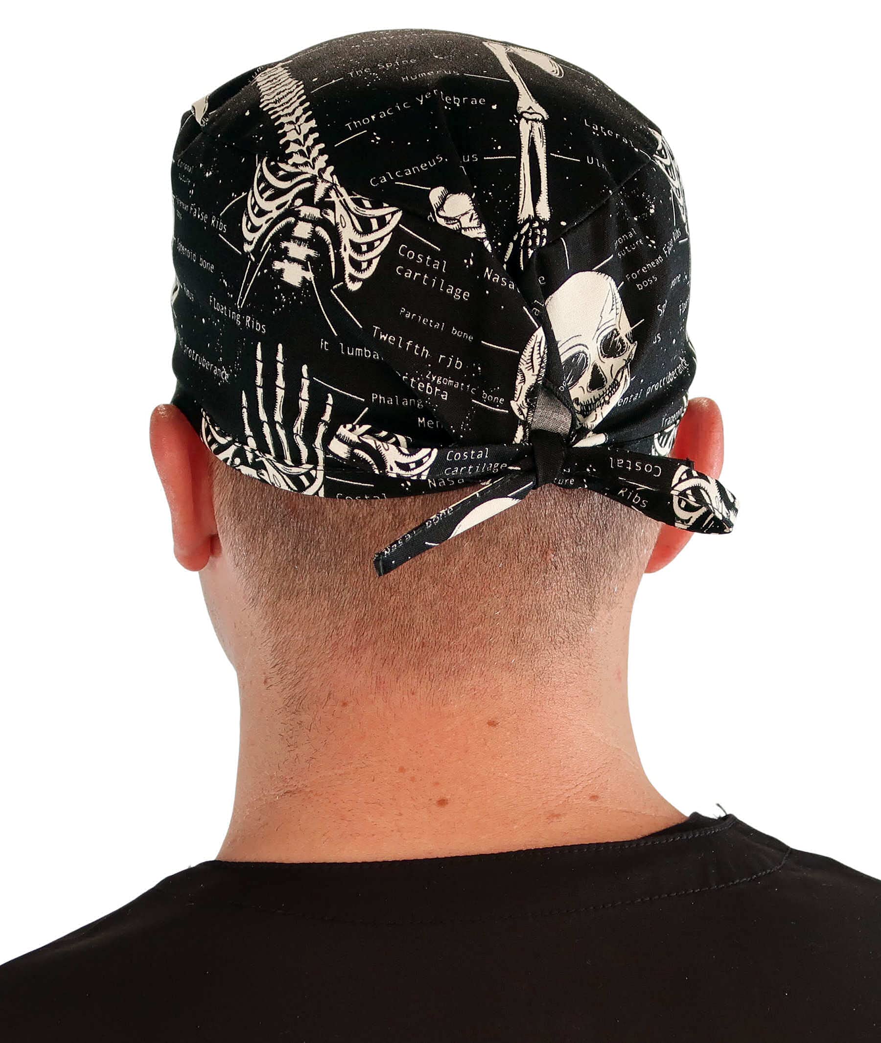 Sparkling EARTH Human Body Skeleton (Glows in The Dark) - Unisex Classic Surgical Style Scrub Working Cap - - 100% Cotton - Made in USA!