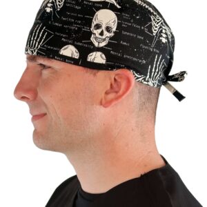 Sparkling EARTH Human Body Skeleton (Glows in The Dark) - Unisex Classic Surgical Style Scrub Working Cap - - 100% Cotton - Made in USA!