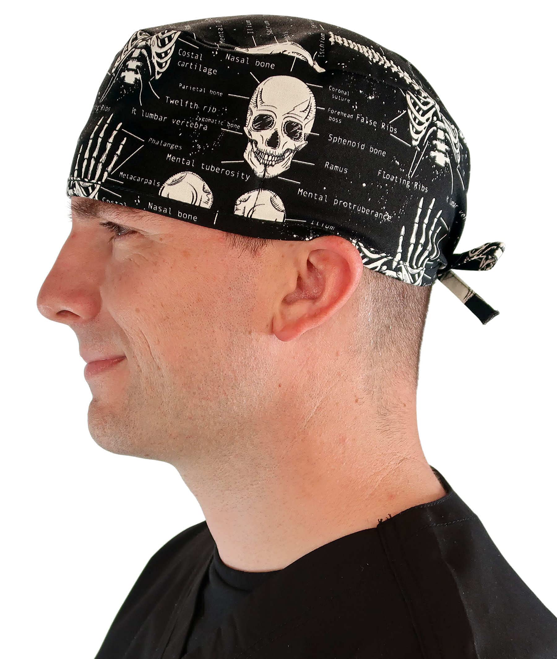 Sparkling EARTH Human Body Skeleton (Glows in The Dark) - Unisex Classic Surgical Style Scrub Working Cap - - 100% Cotton - Made in USA!