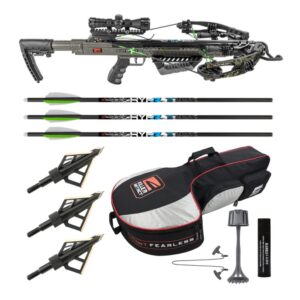 killer instinct boss 405 fps crossbow package with backpack case and broadheads bundle (3 items)