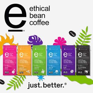 Ethical Bean Fairtrade Organic Coffee, Lush Medium Dark Roast, Ground Coffee Beans- 100% Arabica Coffee (8 oz Bag), 0.5 Pound (Pack of 1)